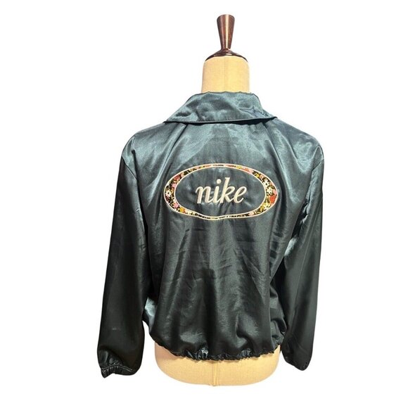 Nike | Jackets & Coats | Nike Womens Teal Blue Satin Bomber Jacket Size ...